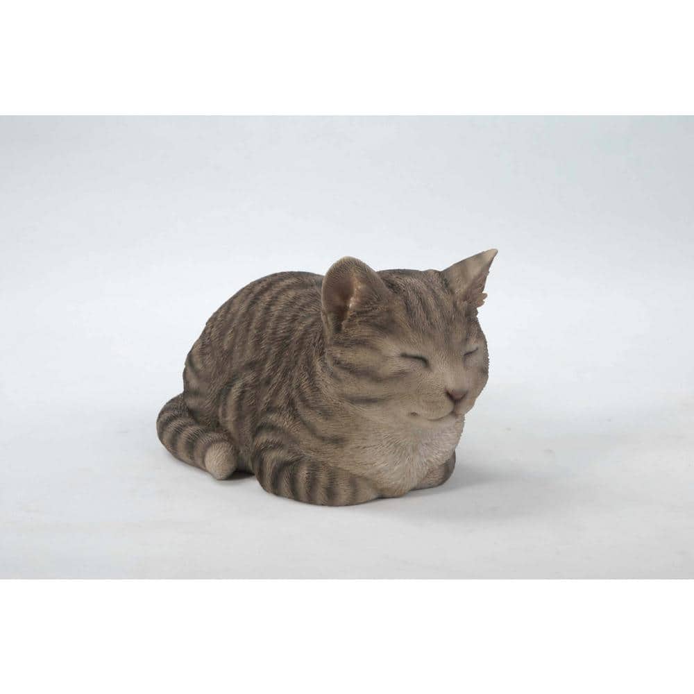 HI-LINE GIFT LTD. Sleeping Grey Tabby Cat Statue 87729-C - The Home Depot