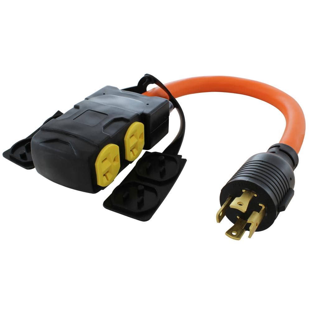 AC WORKS 1.5FT 10/3 STW Flexible Cord With L14-30P 30 Amp 4-Prong ... AC WORKS 1.5FT 10/3 STW Flexible Cord With L14-30P 30 Amp 4-Prong ...