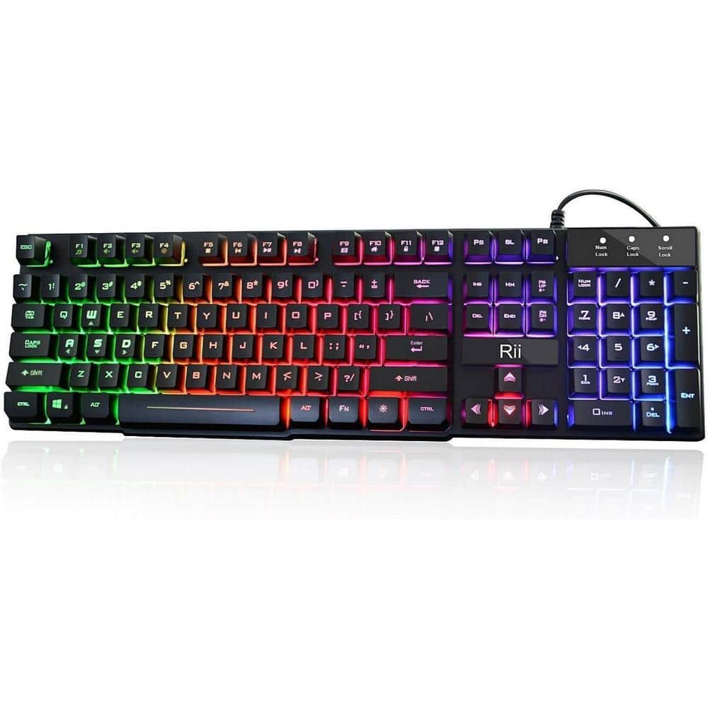 BIBIVIS 105 Keys Multiple Color Rainbow Office Keyboard with LED ...