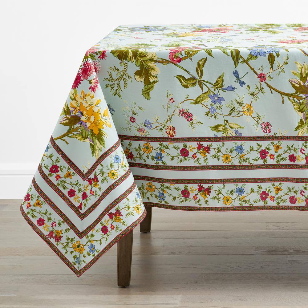The Company Store Floral Vine 70 In X 90 In Aqua Multi Cotton The Company Store Floral Vine 70 In X 90 In Aqua Multi Cotton