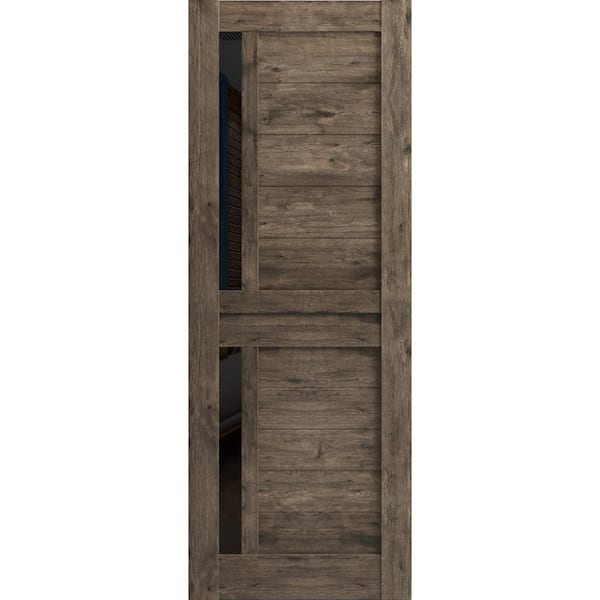 Sartodoors 30 in. x 96 in. Solid Wood Frosted Glass Cognac Oak Interior ...
