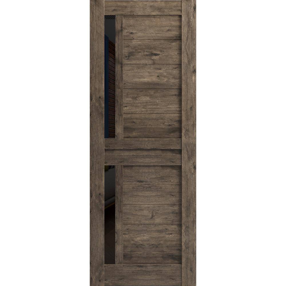 Sartodoors 42 in. x 44 in. Solid Wood Frosted glass Cognac Oak Interior ...