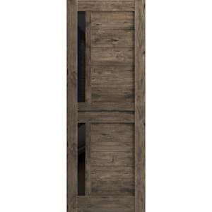 Sartodoors 42 in. x 44 in. Solid MDF Frosted glass Cognac Oak Interior ...