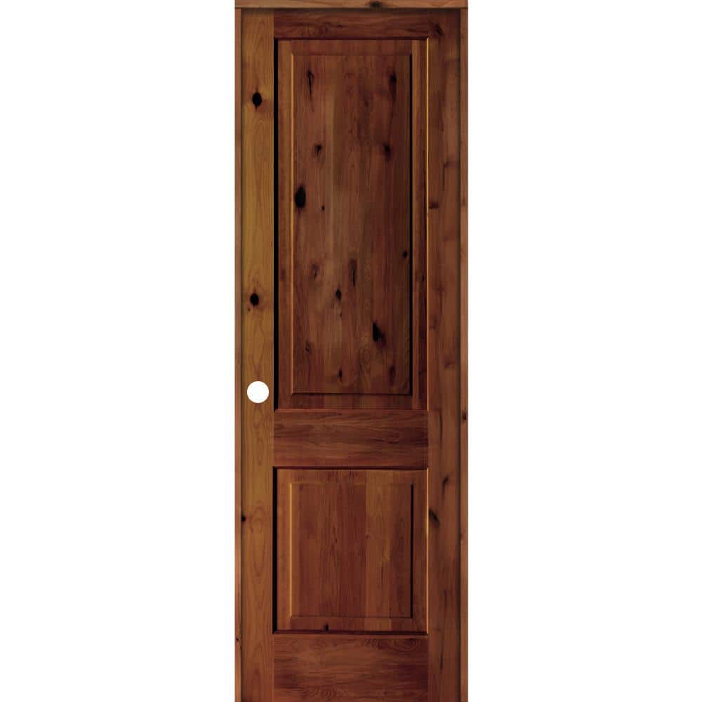 Krosswood Doors 30 in. x 96 in. Rustic Knotty Alder 2 Panel Right Hand ...