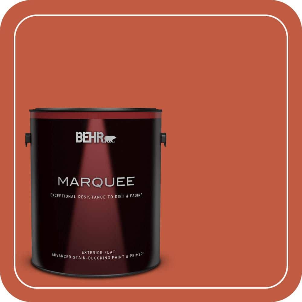 BEHR MARQUEE 1 gal. #M180-7 Deep Fire Flat Exterior Paint & Primer ...