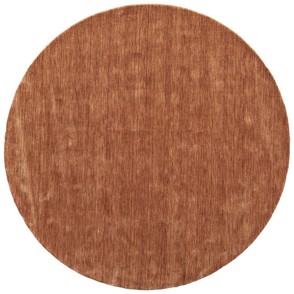 HomeRoots 8 ft. Round Orange Abstract Area Rug 2000567895 - The Home Depot