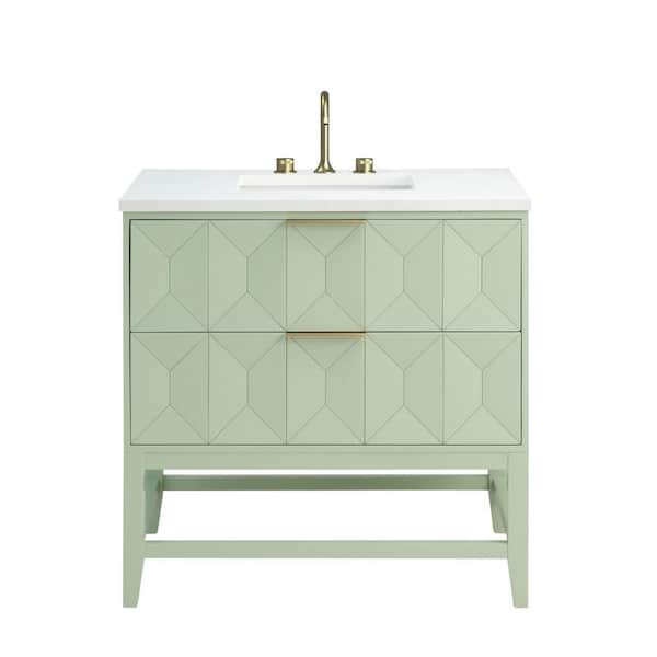 James Martin Vanities Emmeline 36 in. Single Bath Vanity in Pistachio ...