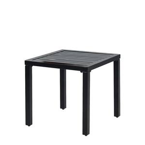 FUFU&GAGA 22 in. Metal Outdoor Side Table, Double Layers Dining Table ...