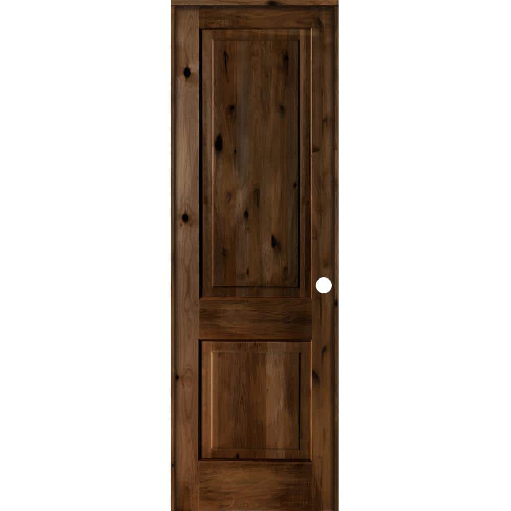 Krosswood Doors 30 in. x 96 in. Rustic Knotty Alder Wood 2 Panel Left ...