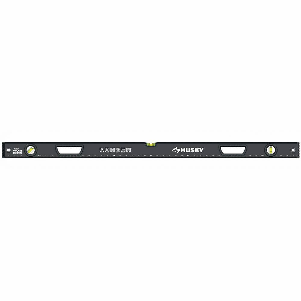 Husky 903 48 in. Heavy-Duty Magnetic Box Beam Level 903X-42PM-48H - The ...
