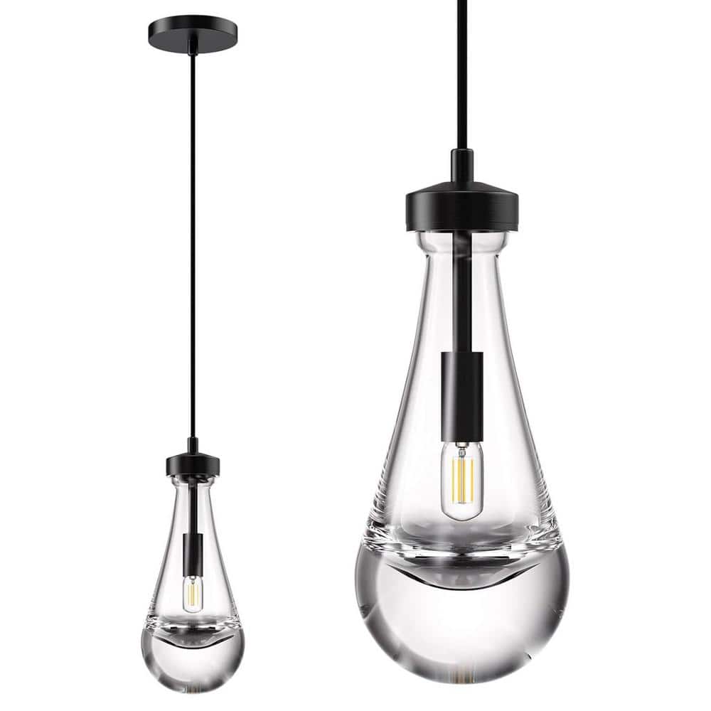 YUYI 1-Light Modern Black Chandelier, Pendant Light Kitchen Island with ...