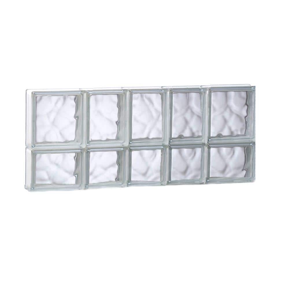 Clearly Secure 32.75 in. x 13.5 in. x 3.125 in. Frameless Wave Pattern ...