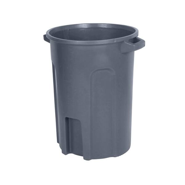 Toter 44 Gal. Round Trash Can with Lift Handle-Dark Gray Granite RND44 ...