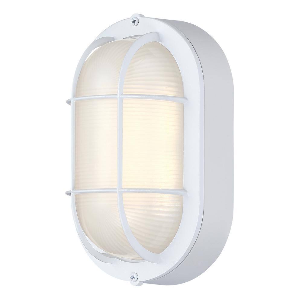 Hukoro Ali Matte White Integrated LED Outdoor Light Fixture with ...
