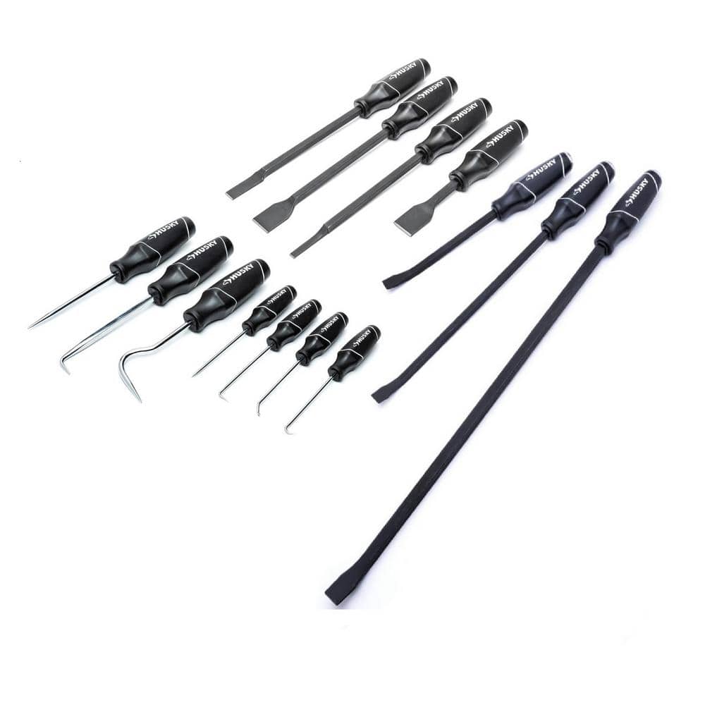 Husky Hook, Pick, Scraper and Pry Bar Set (14-Piece) H14PCHPSPC - The ...