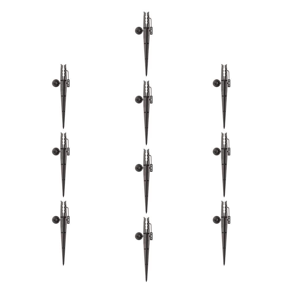 Rain Bird 5 in. Plastic Stakes for 1/4 in. Drip Tubing with Bug Cap Diffuser and Locking Cap (10 ...