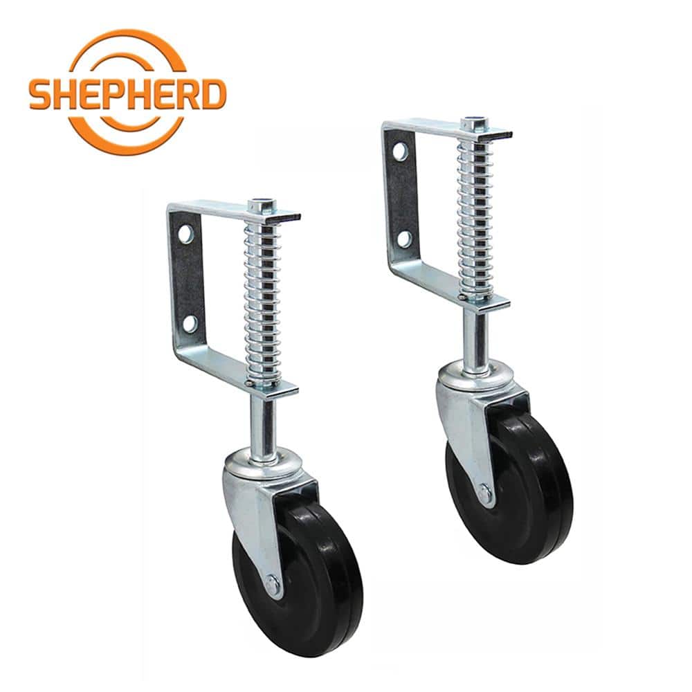 Shepherd 4 in. Black Hard Rubber and Steel Swivel Gate Caster with ...