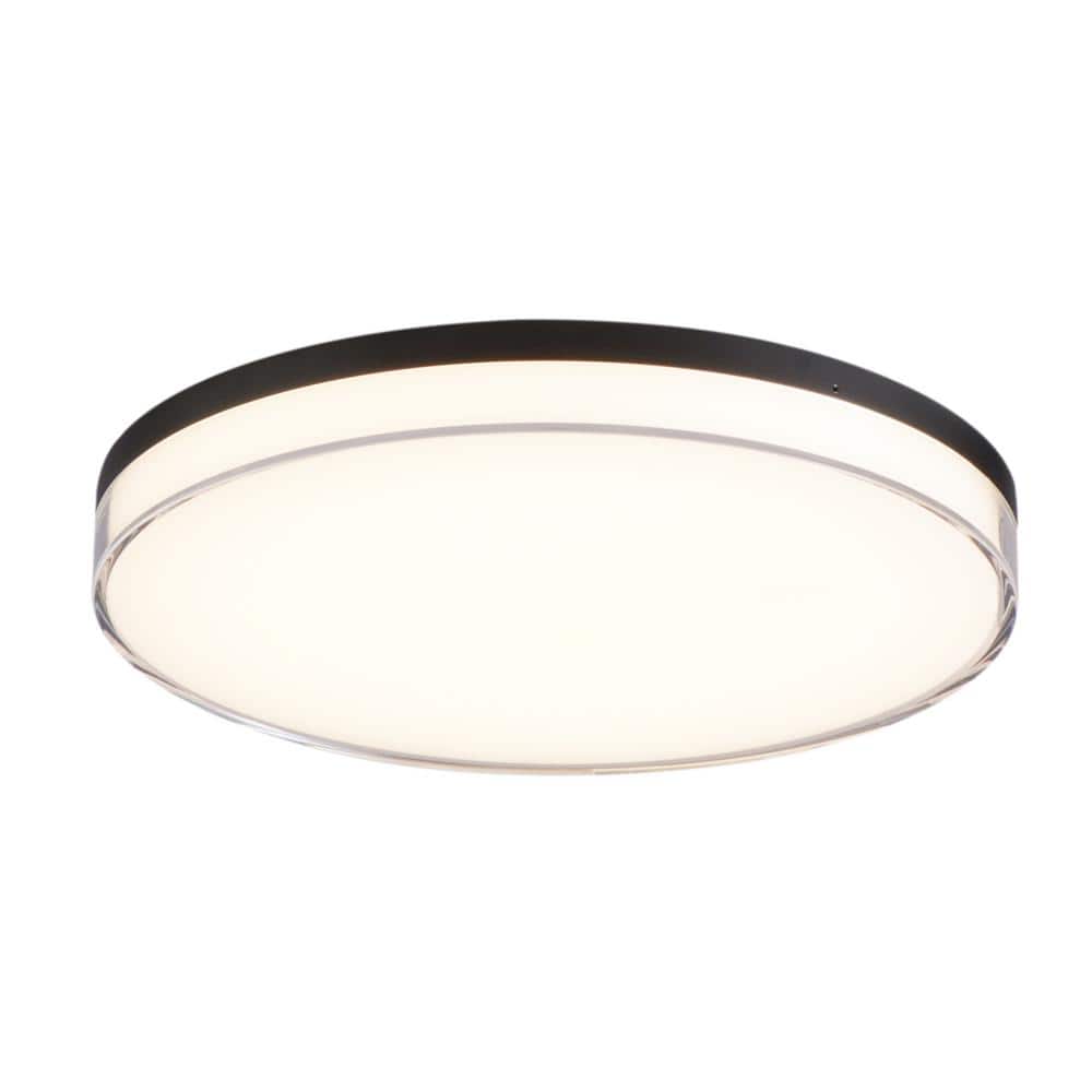 Minka Lavery Vantage 13 in. 1-Light Black LED Flush Mount with Acrylic ...