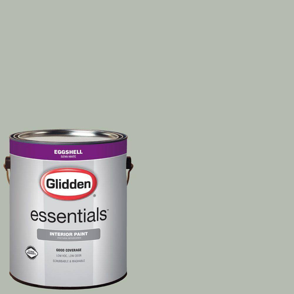 Glidden Essentials 1 gal. #HDGCN14D Green Smoke Eggshell Interior Paint ...
