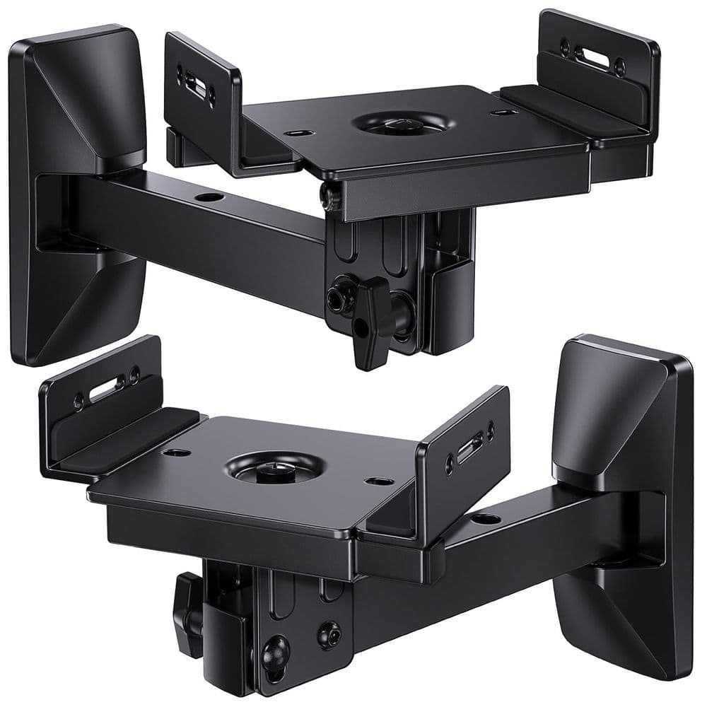 BIBIVIS 55 lb. Speaker Wall Mounts, Dual Side Clamping Bookshelf ...