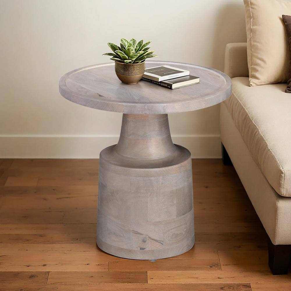 PRIMO INTERNATIONAL Capri 18 in. Light Brown Wood Pedestal Oval Side ...