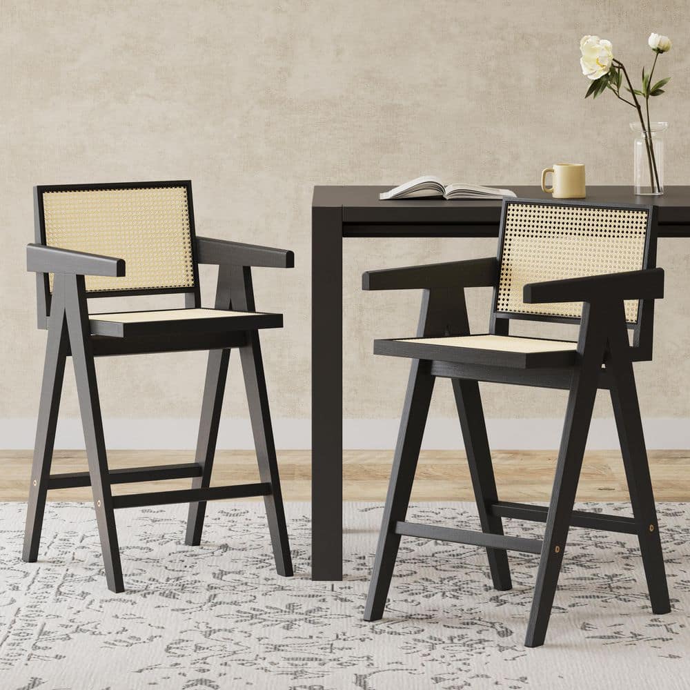 CHRISTOPHER KNIGHT HOME Finley Modern Village 27 in. Black Solid Wood ...