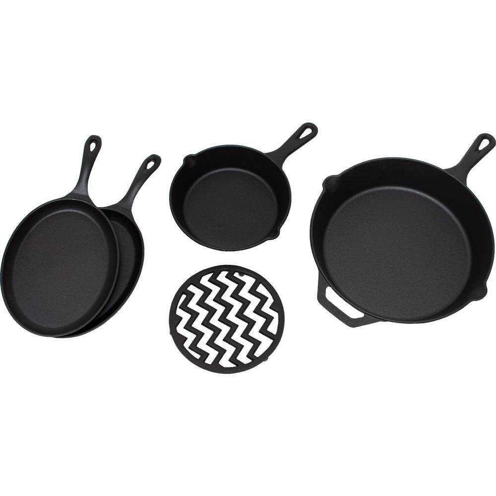 KEVERI The Sizzling Pack 5-Piece Cast Iron Pan Set ASP - The Home Depot