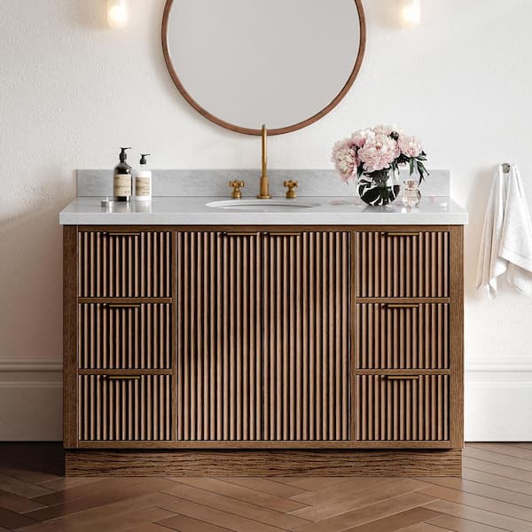 Reviews for ARIEL Milan 54 in. Single Sink Freestanding Bathroom Vanity ...