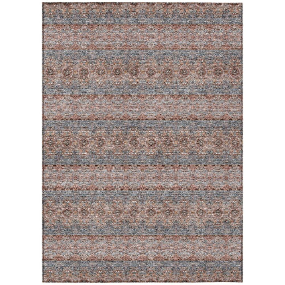 HomeRoots Orange, Copper, Gray 3 ft. x 5 ft. Woven Floral Medallion ...
