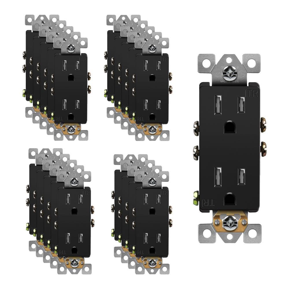 ENERLITES 15 Amp Decorator Duplex Outlet Receptacle, Tamper Resistant ...