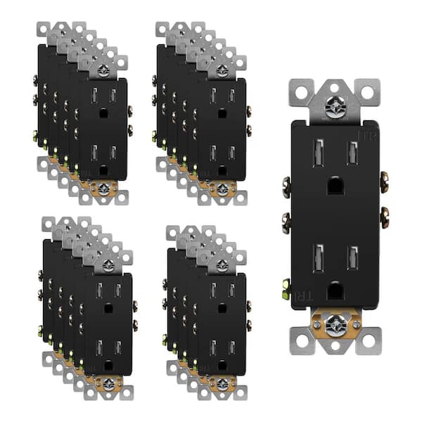ENERLITES 15 Amp Decorator Duplex Outlet Receptacle, Tamper Resistant ...