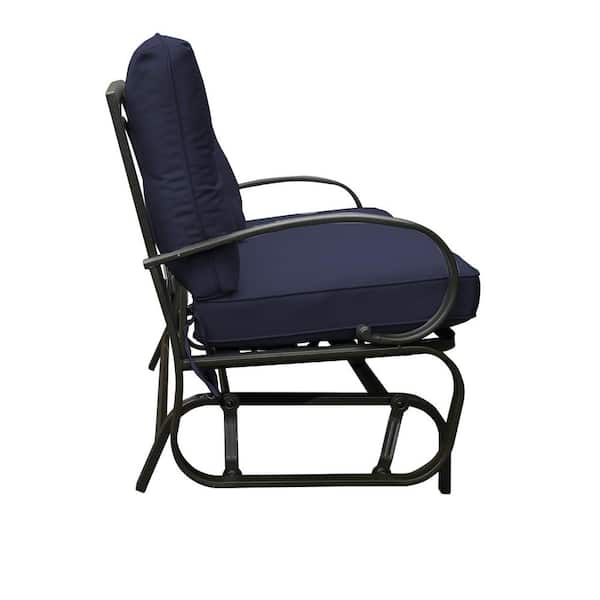 KOZYARD Wrought Iron Metal Rocking Love Seats Glider Swing Bench/Rocker ...