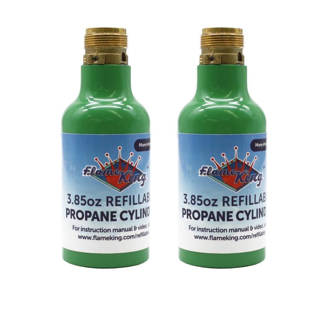 Flame King Twin pack 1/4 lb. Refillable Camping Propane Tank Cylinder ...
