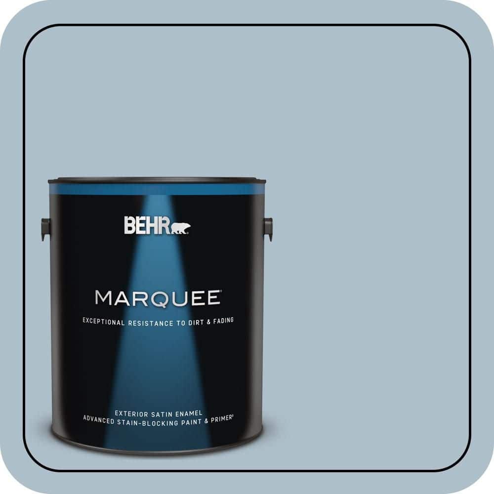 BEHR MARQUEE 1 gal. #570E-3 Liberty Gray Satin Enamel Exterior Paint ...