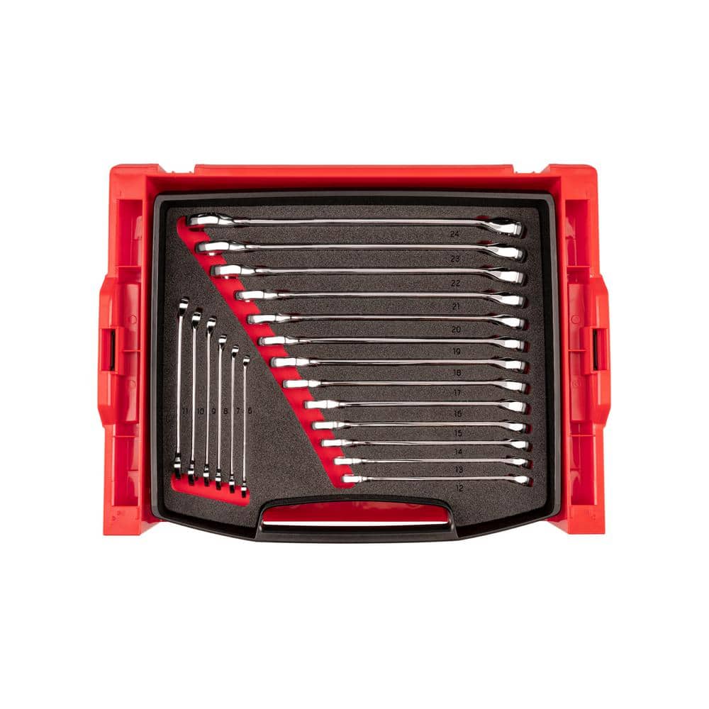 TEKTON 6-24 mm Combination Wrench Set with Open Top Drawer and Rack (19 ...