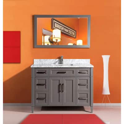 Vanity Art 48 in. W x 18 in. D x 36 in. H Bathroom Vanity in Espresso ...