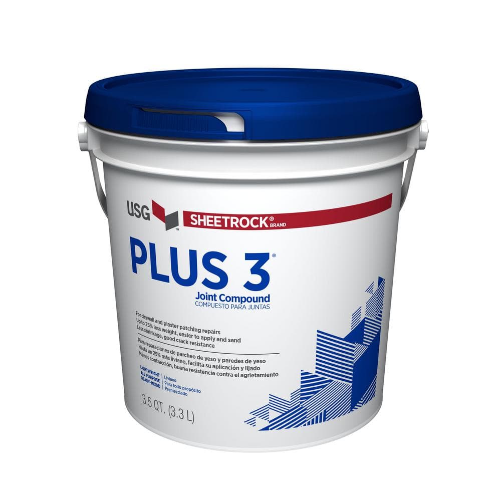 USG Sheetrock Brand 3.5 qt. Plus 3 Ready-Mixed Joint Compound 384012 ...