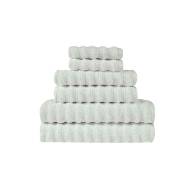 London Fog Zero Twist 6-Piece Light Grey Solid Cotton Towel Set ...