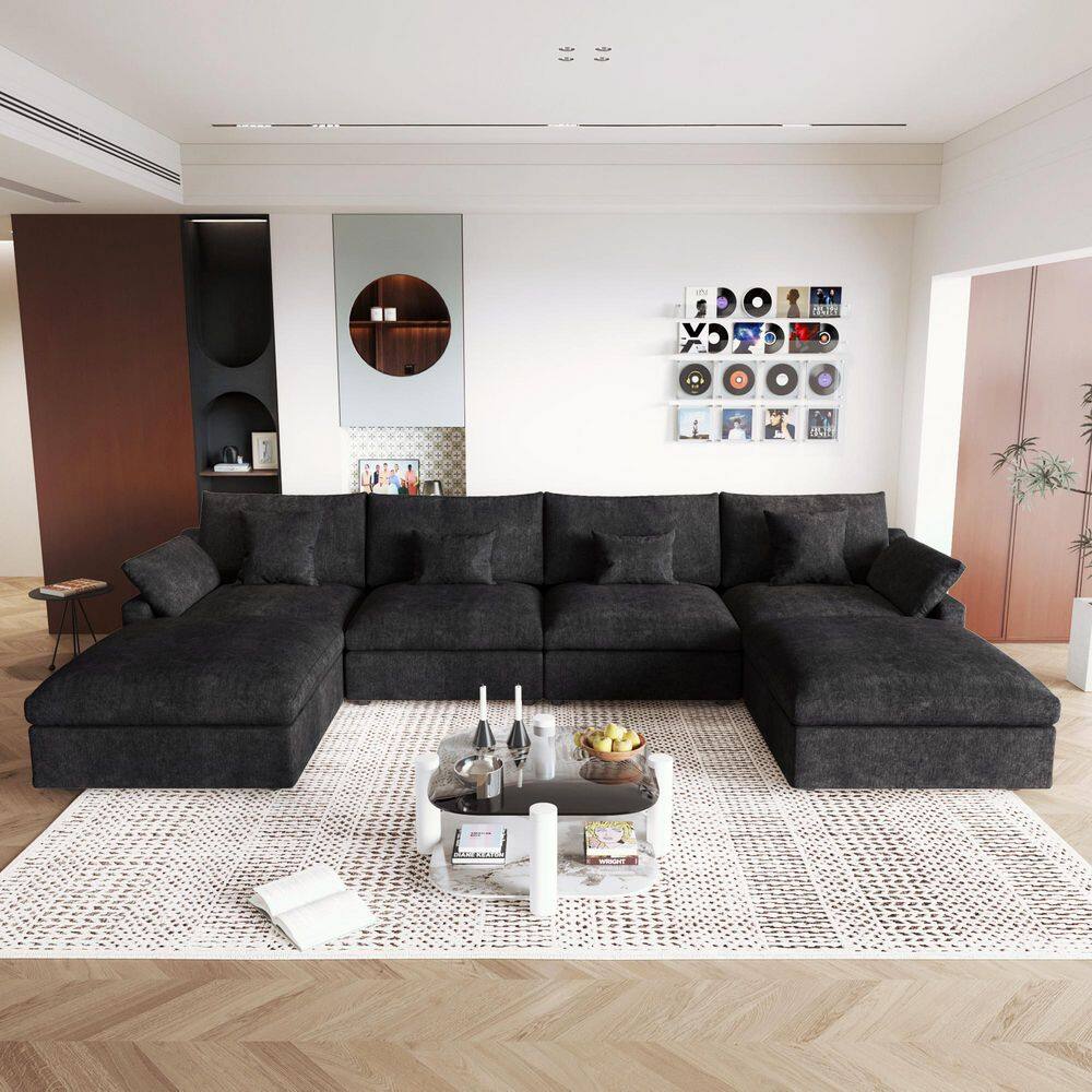 Have a question about Magic Home 156 in. Square Arm Linen 6-Piece Free ...