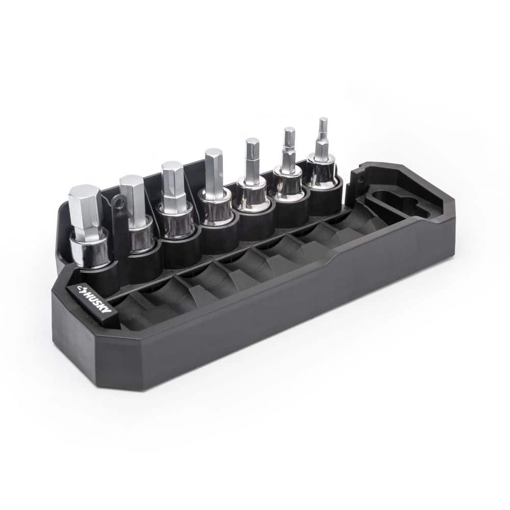 Husky BITE 3/8 in. Drive Metric Bit Socket Set (7-Piece) HB3DBS7M - The ...
