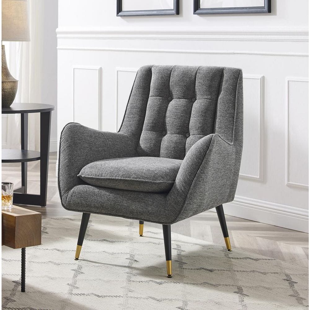 Art Leon MIA Dark Gray Fabric Mid-Century Accent Arm Chair with Cushion ...