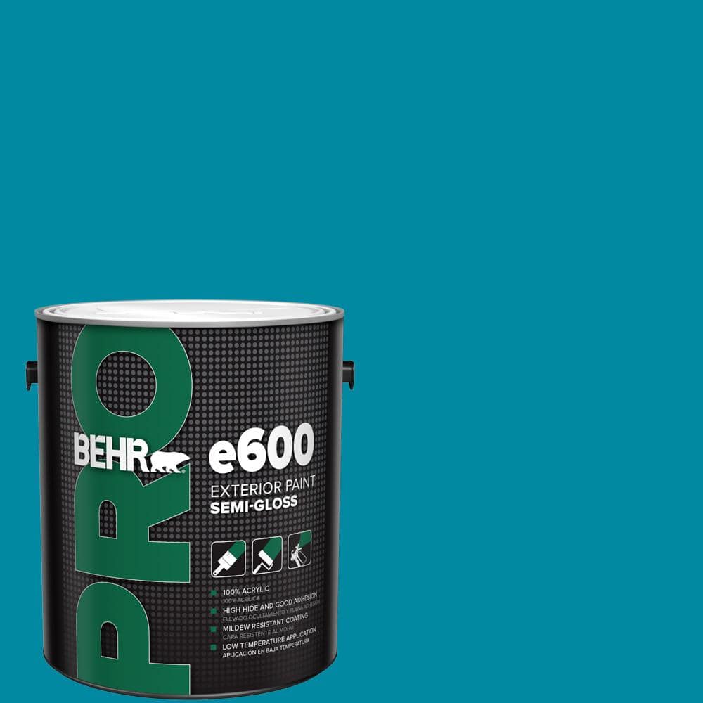 BEHR PRO 1 gal. #P480-6 Aruba Blue Semi-Gloss Exterior Paint PR67301 ...