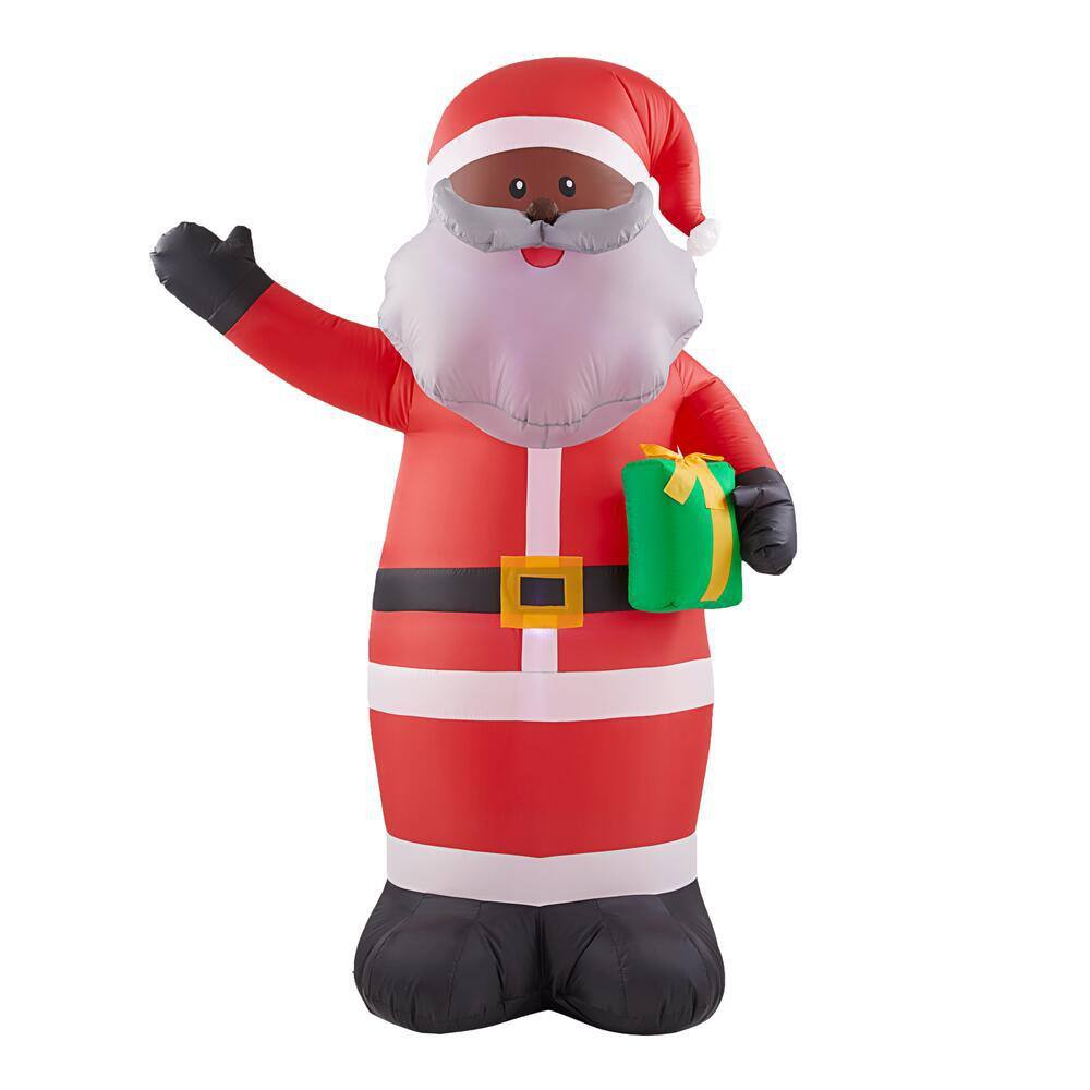 Home Accents Holiday 6.5 ft. LED Outdoor Inflatable Black Santa 118093 ...