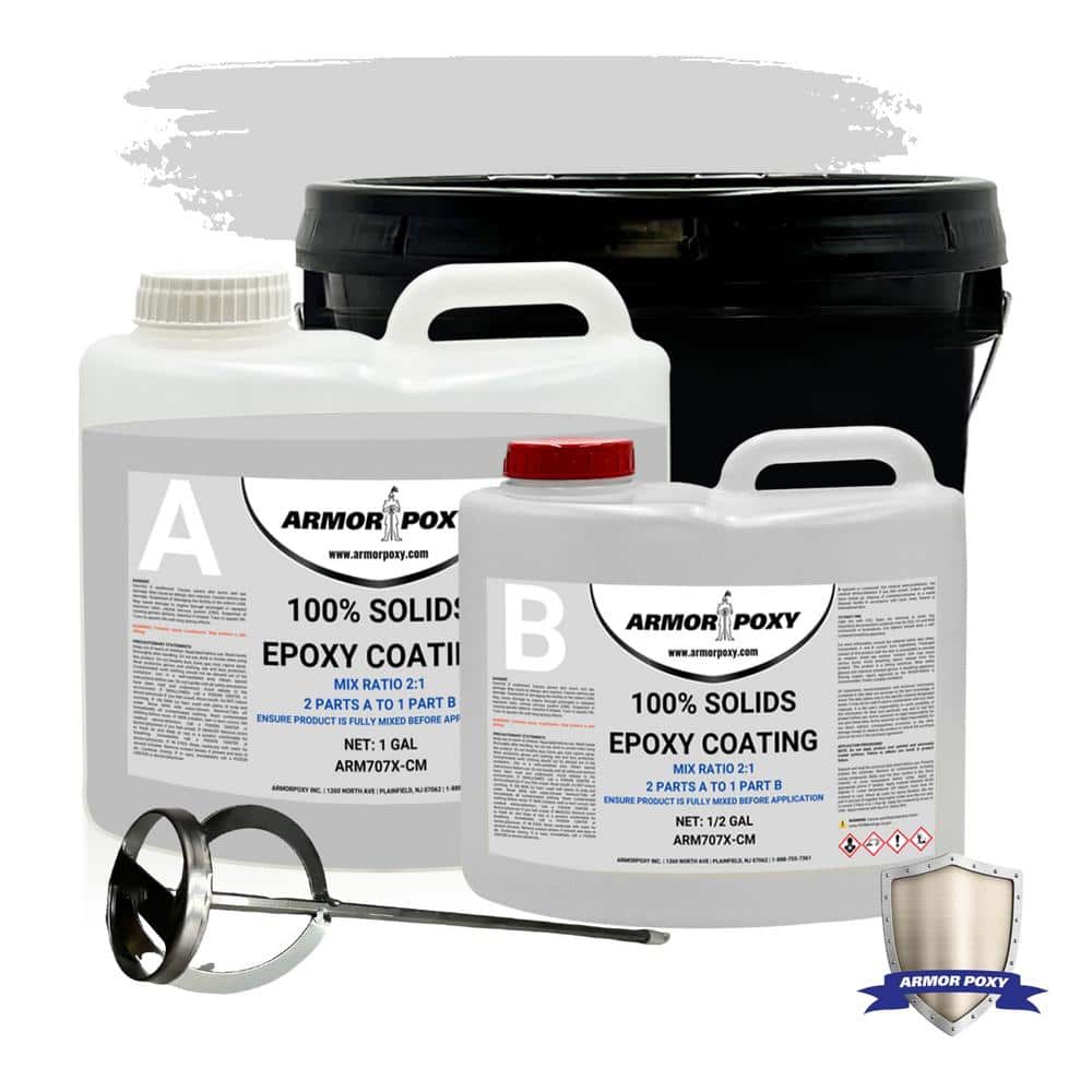 ARMORPOXY 1.5 Gal. Designer Gray Gloss 2 Part Epoxy Interior Concrete ...