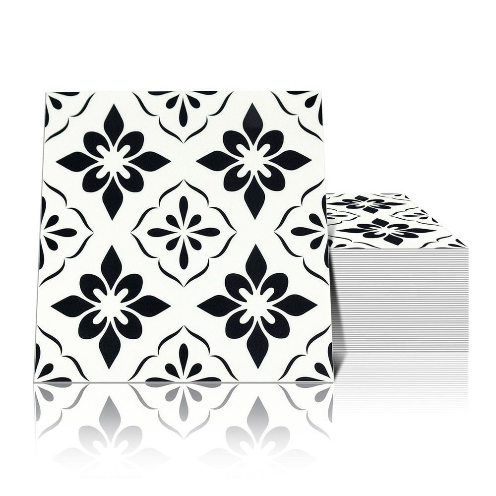 Jeedeson 1 ft. x 1 ft. 12 Piece Peel and Stick Ceiling Tile in Black ...