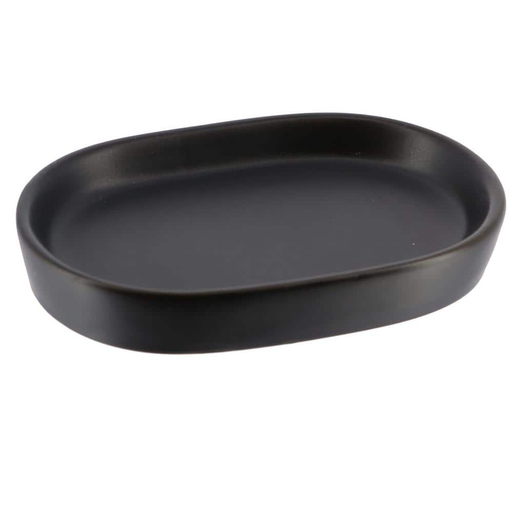 Smooth Freestanding Soap Dish Black 64108103 - The Home Depot