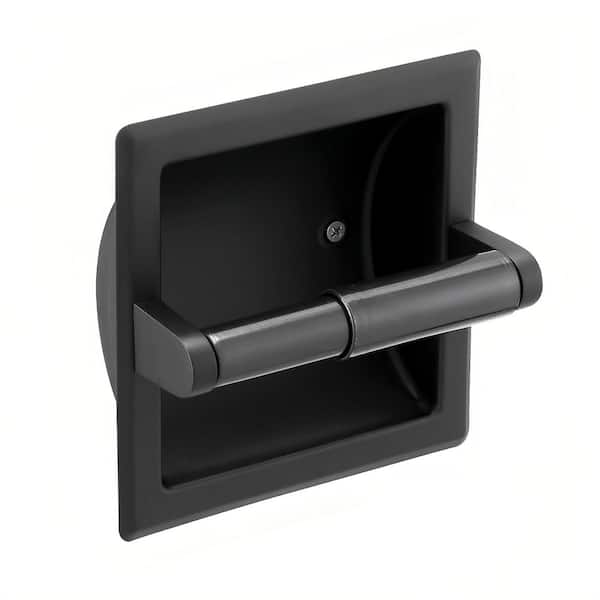 HOMEMYSTIQUE Bathroom Recessed Toilet Paper Holder Wall Mount Rear ...