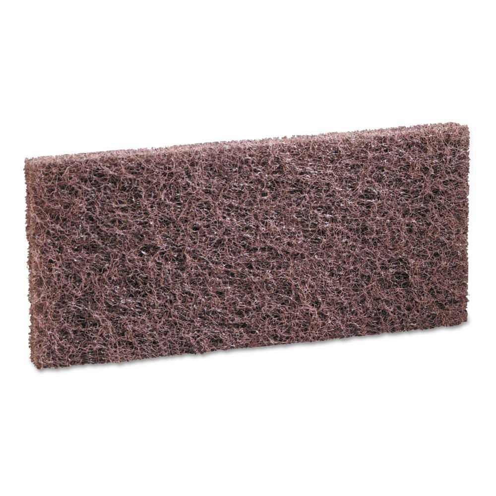 Boardwalk 4 in. x 10 in. Heavy-Duty Brown Sponge Pads (20-Carton ...