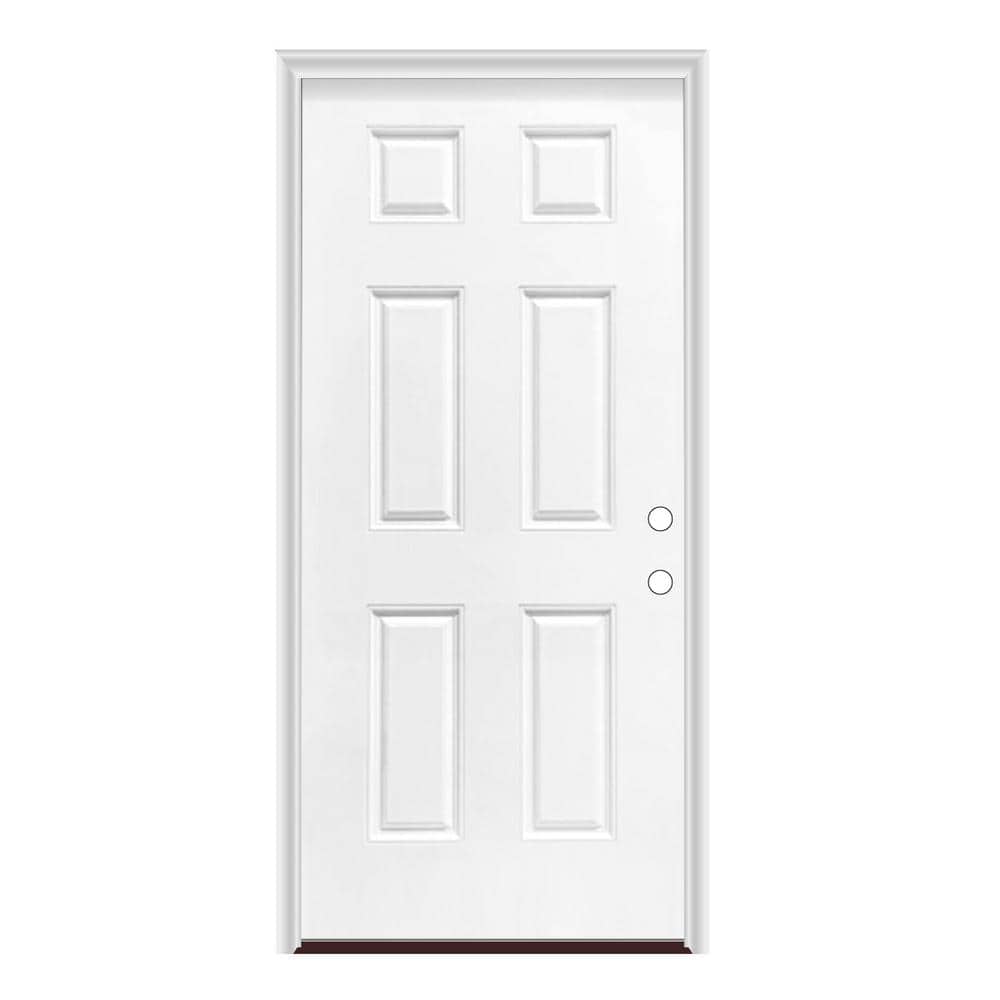 GENESIS ENTRIES 36 in. x 80 in. 6-Panel Left-Hand/Inswing Smooth ...