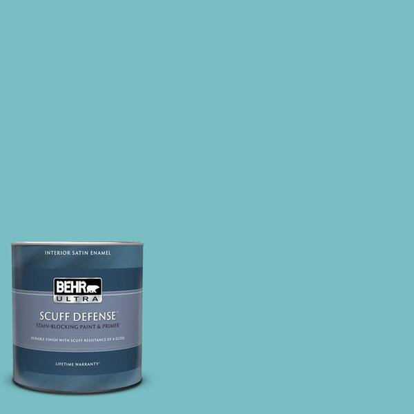 BEHR ULTRA 1 qt. #M460-4 Pure Turquoise Extra Durable Satin Enamel ...